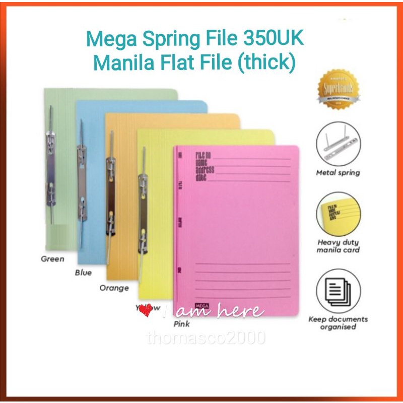 Mega Spring Flat File 350UK (Stationery School Office Use Folder Holder ...