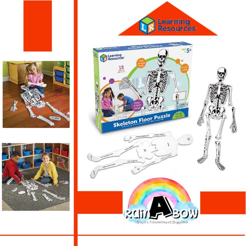 🛒 Learning Resources Skeleton Floor Puzzle Halloween Bone Anatomy Foam ...