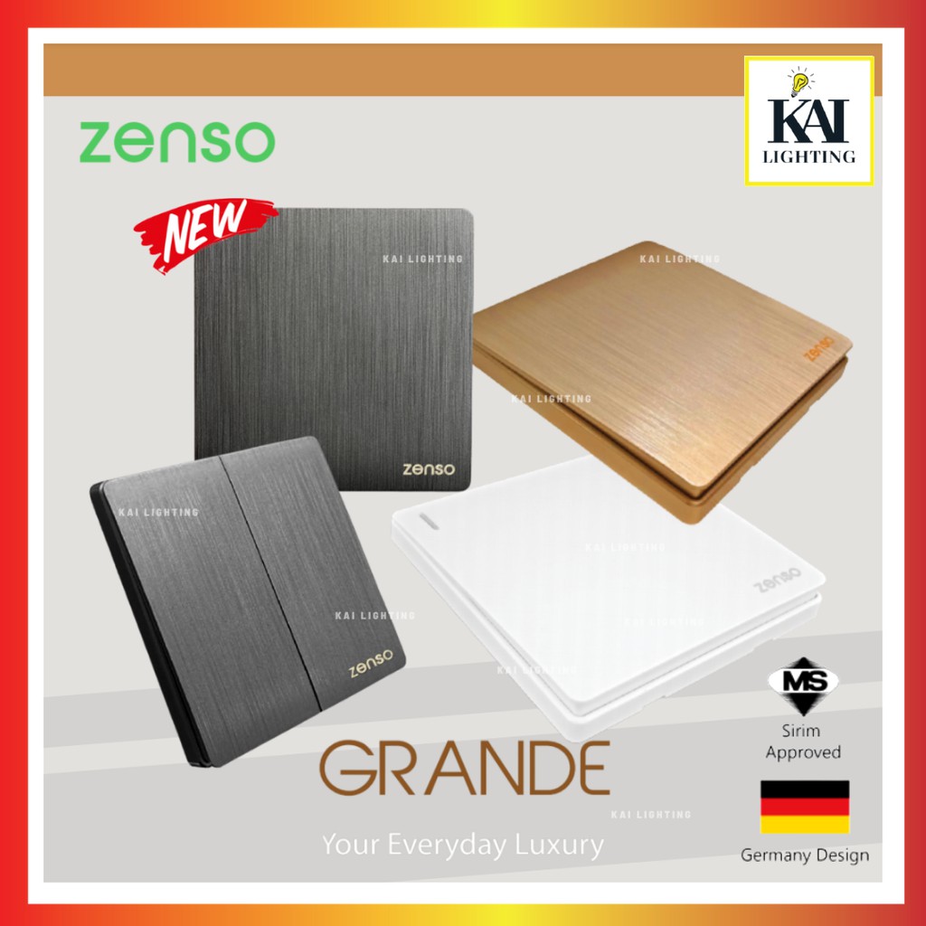 Zenso Grande Matte Black Switches & Sockets - White, Black & Gold Color ...