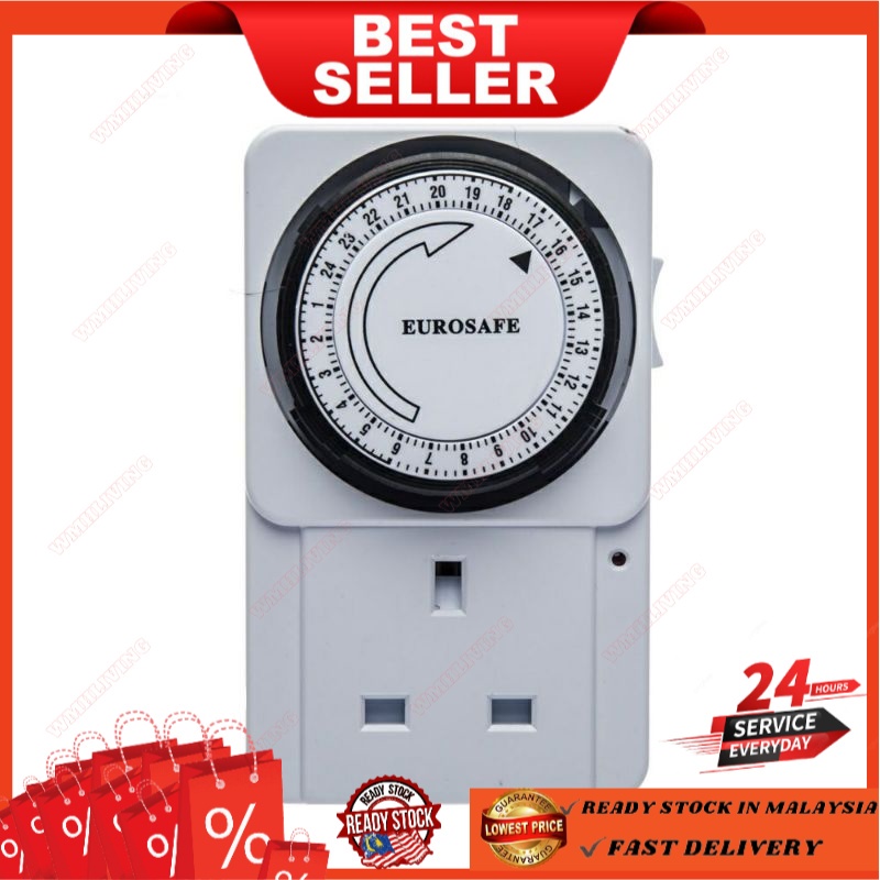 🔥READY STOCK🔥EUROSAFE 24 Hours Programme Timer Power Controller Socket (1pc) | Shopee Malaysia