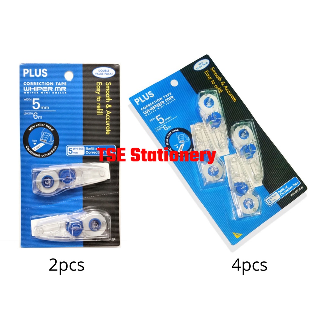 PLUS Refillable WHIPPER MR Correction Tape REFILL 5mm Width x 6m Length ...