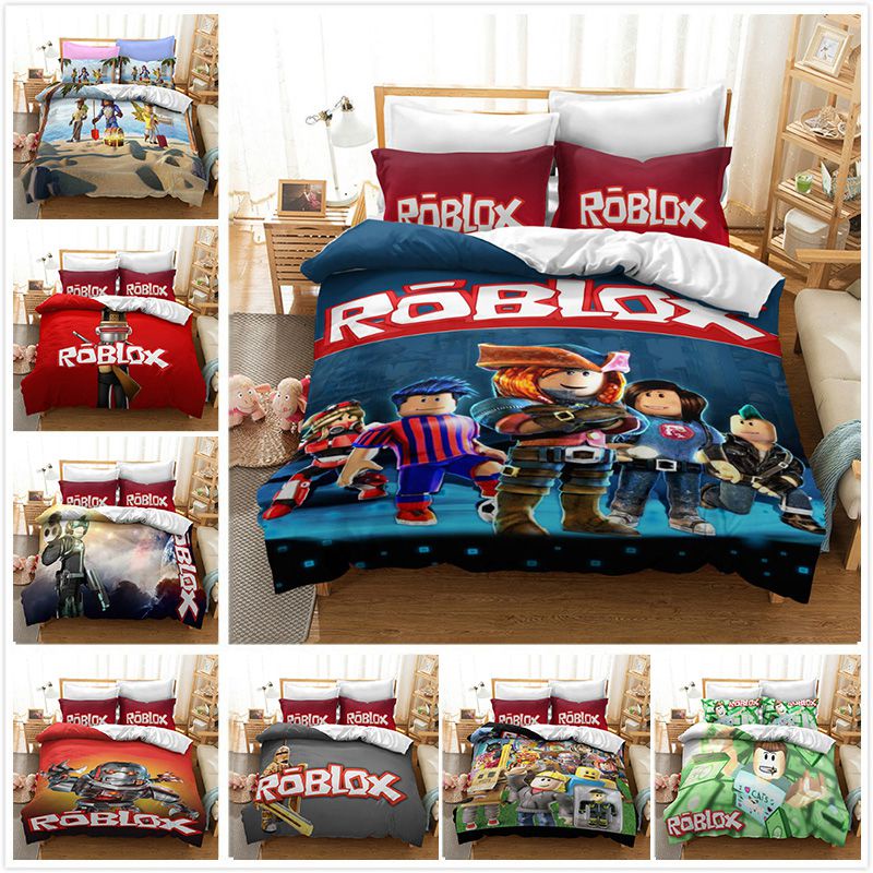 Game Roblox Theme 3D Printed Bedsheet Set Single Double Quilt Cover ...