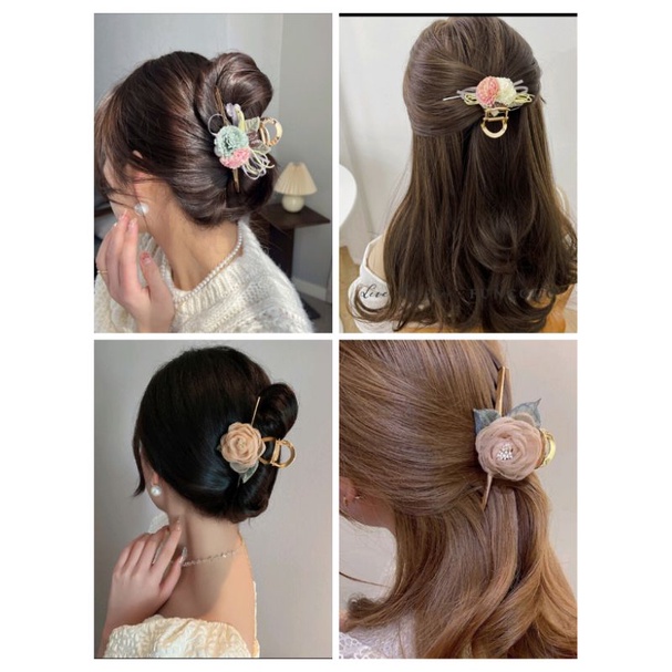 Large size Hair clip claw clip Sepit rambut bunga 韩式花朵大抓夹 READY STOCK ...