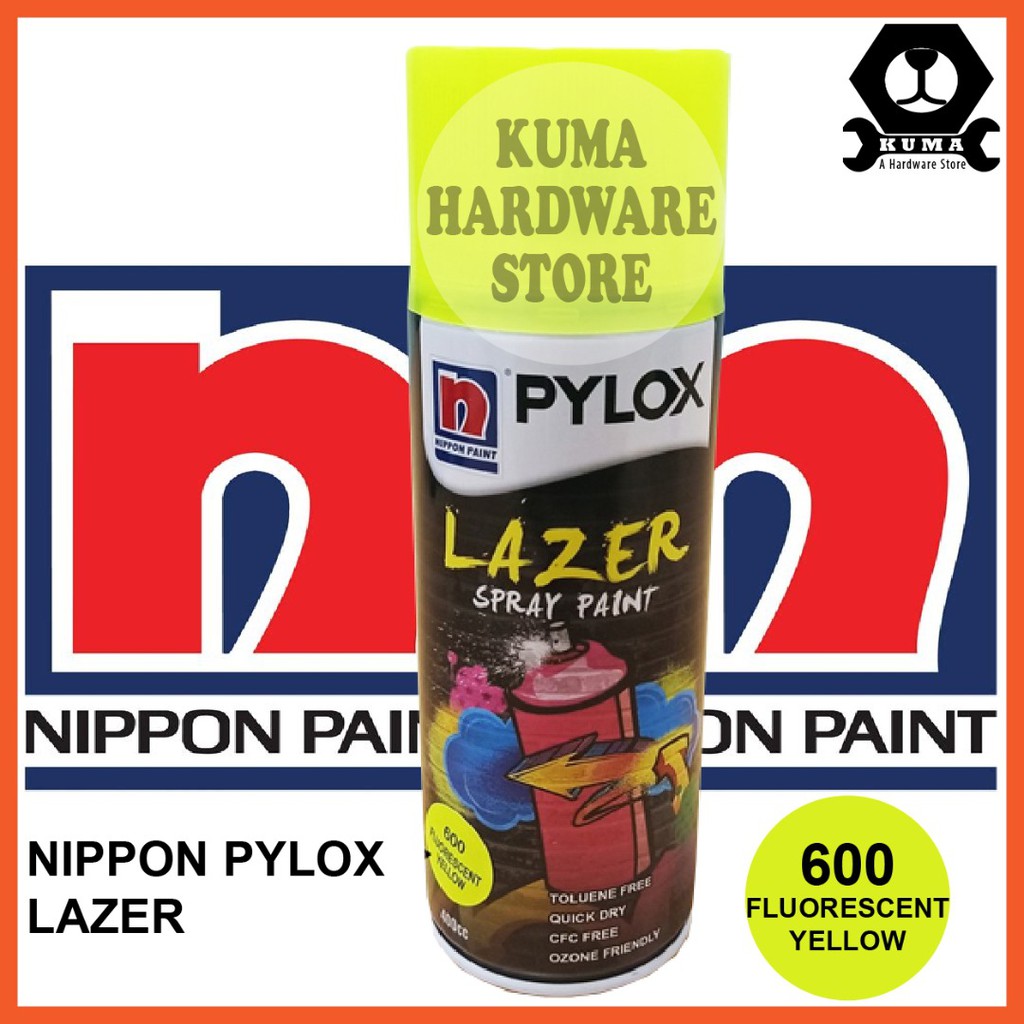 NIPPON PYLOX SPRAY PAINT-600 FLUORESCENT YELLOW / SPRAY / CAT | Shopee ...