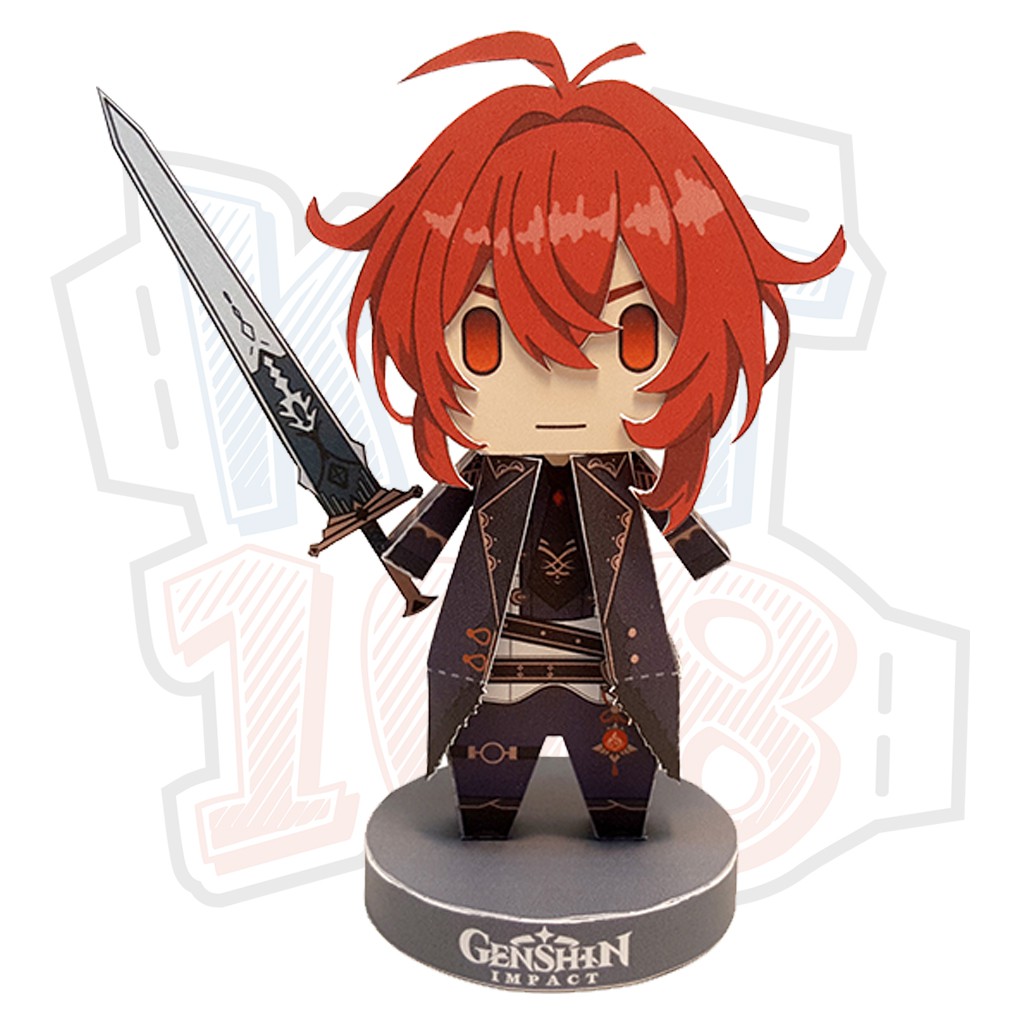 Anime Paper Model Chibi Diluc Ragnvindr - Genshin Impact | Shopee Malaysia