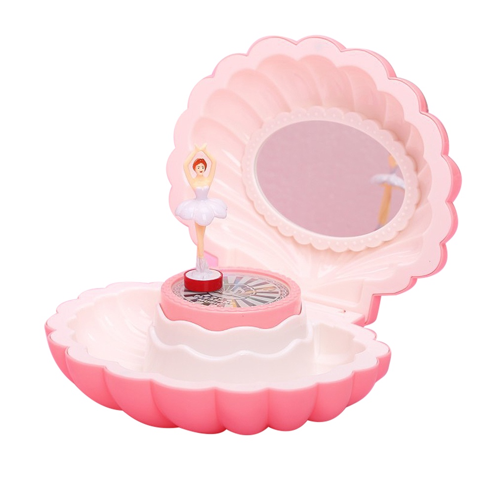 Shell Music Box Dancing Girl With Light Beautiful Mirror Jewelry Box ...