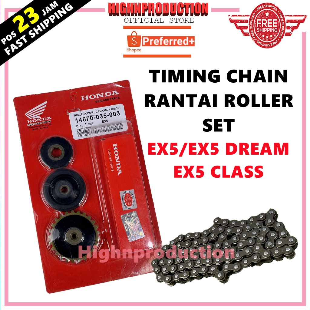 TIMING CHAIN RANTAI ROLLER SET HONDA EX5 DREAM HP HIPOWER CLASS ...