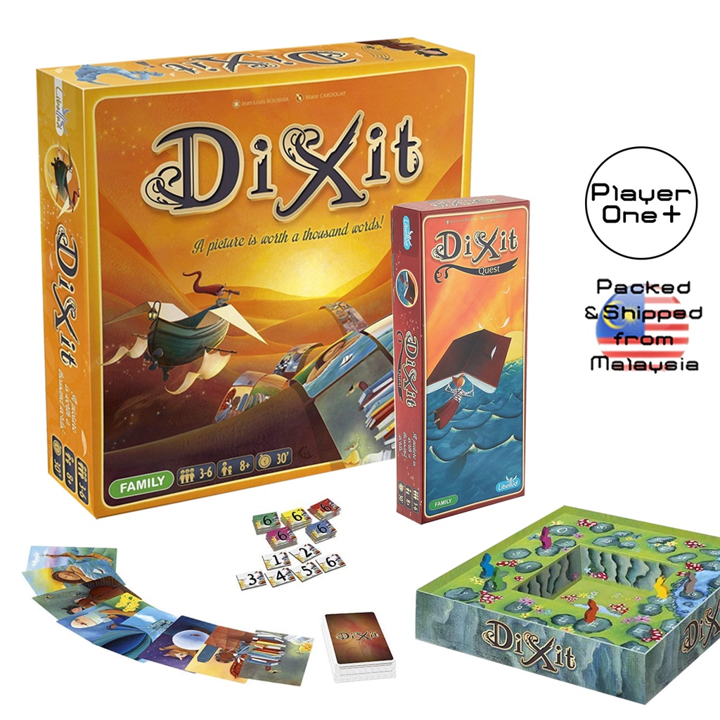 Dixit Base And Quest Expansion Board Game Fun Illustrated Cards Family Party Games (English ...