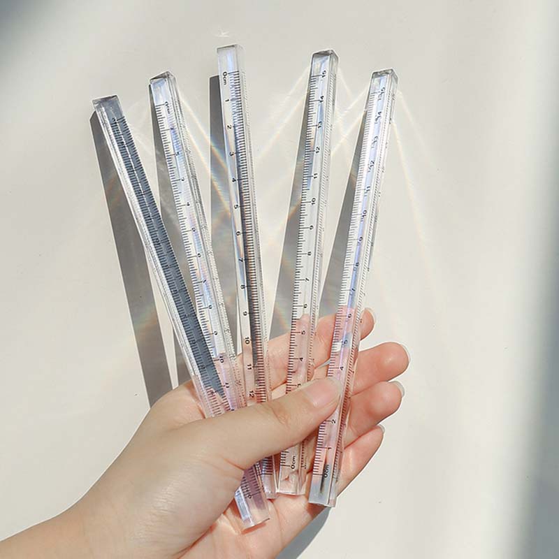15Cm Triangular Scale Ruler Office Transparent Ruler for Students ...