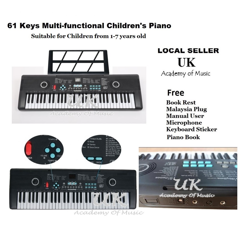 UK 61 Keys Digital Piano Electronic Keyboard Package READY STOCK ...