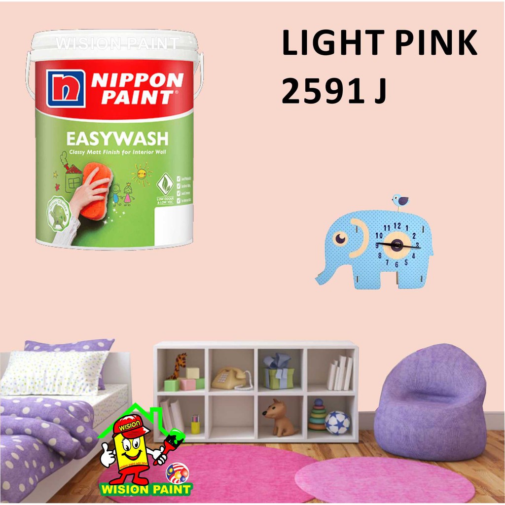LIGHT PINK 2591 J ( 18L ) Nippon Paint Interior Vinilex Easywash ...