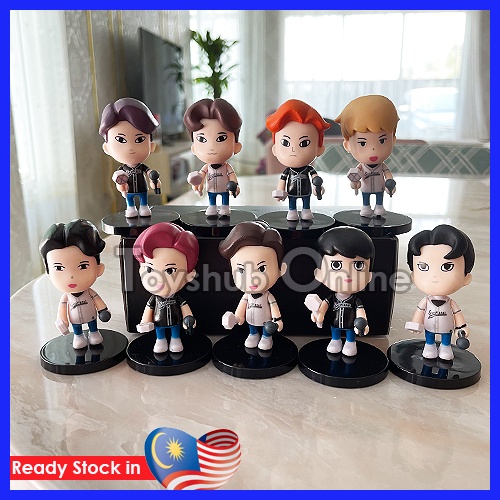 9Pcs Korean Pop Star KPOP EXO Pvc Figure Doll Model Collection Cake ...