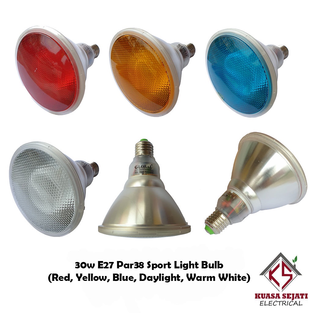 30w E27 Par38 Energy Saving Sport Light Bulb (Red, Yellow, Blue ...