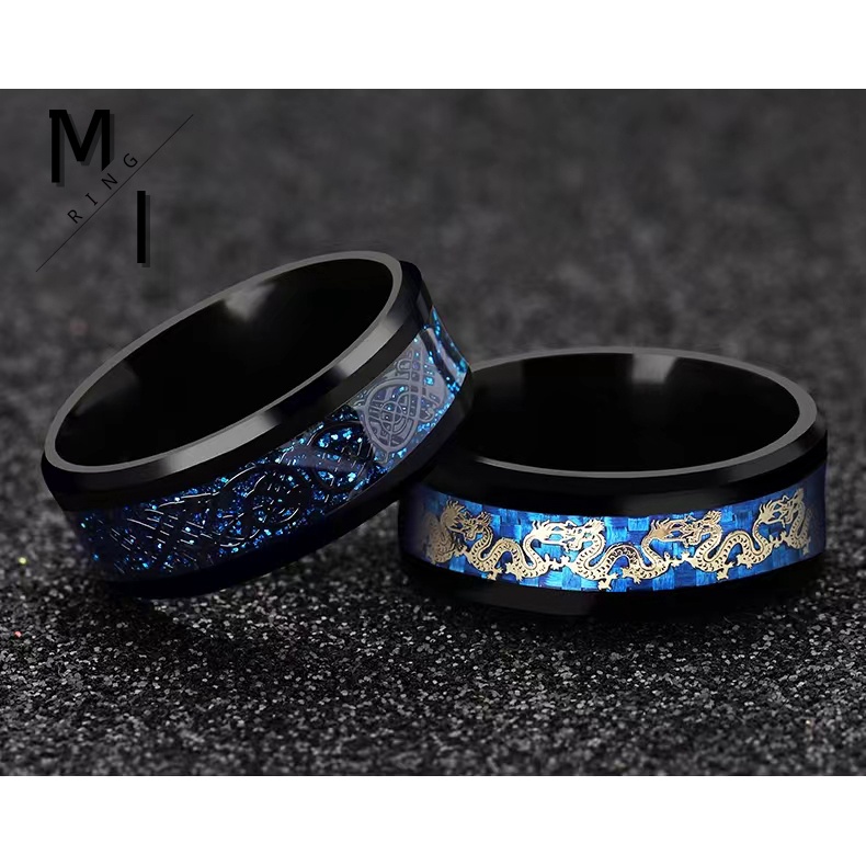 8mm 316L dragon ring fashion men ring male ring gangster ring boss ring ...
