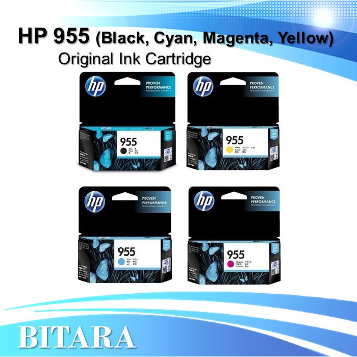 HP 955 Officejet Black / Cyan / Magenta / Yellow Original Ink Cartridge ...