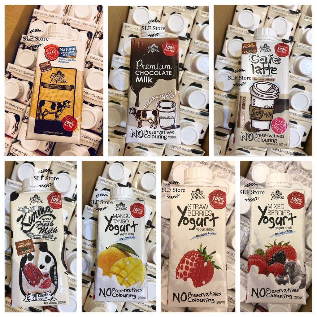 1 Pack of 200ml UHT Farm Fresh Milk, Chocolate Milk, Mango, Strawberry ...