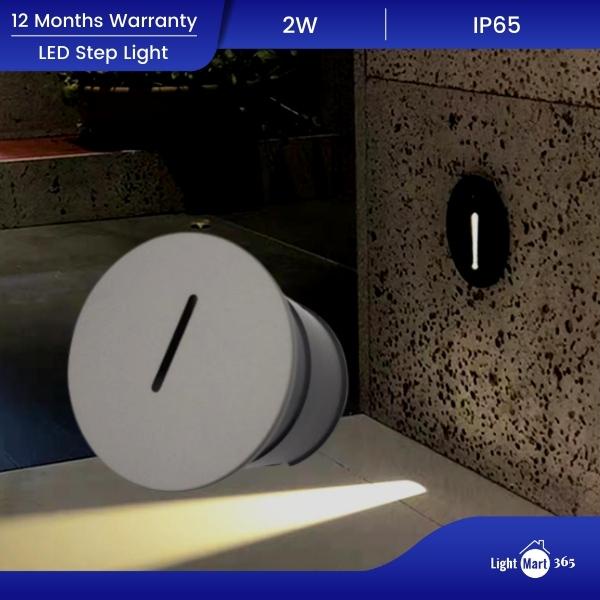 2W IP65 Step Light Recessed Round Stair Light For Interior Indoor ...