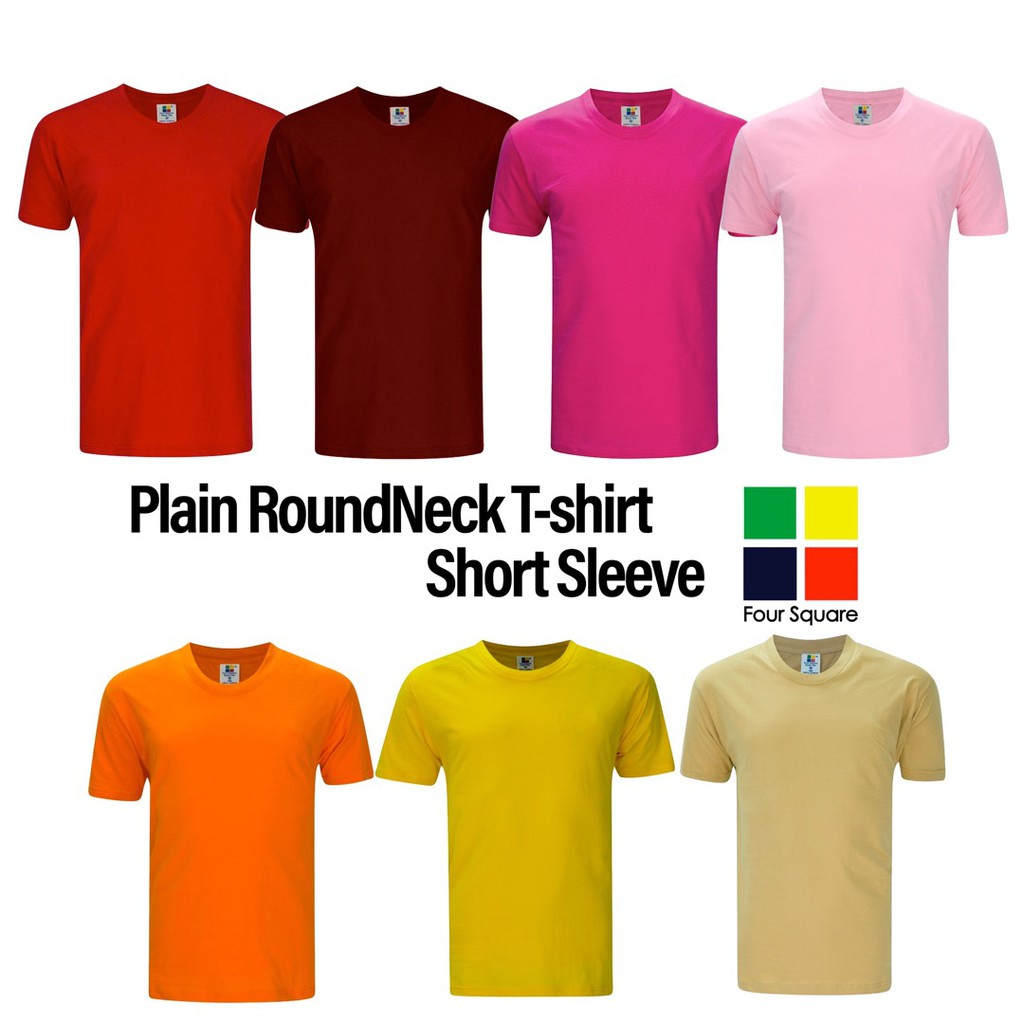 Foursquare Plain 100% Cotton 160gsm Short Sleeve Round Neck T-Shirt ...