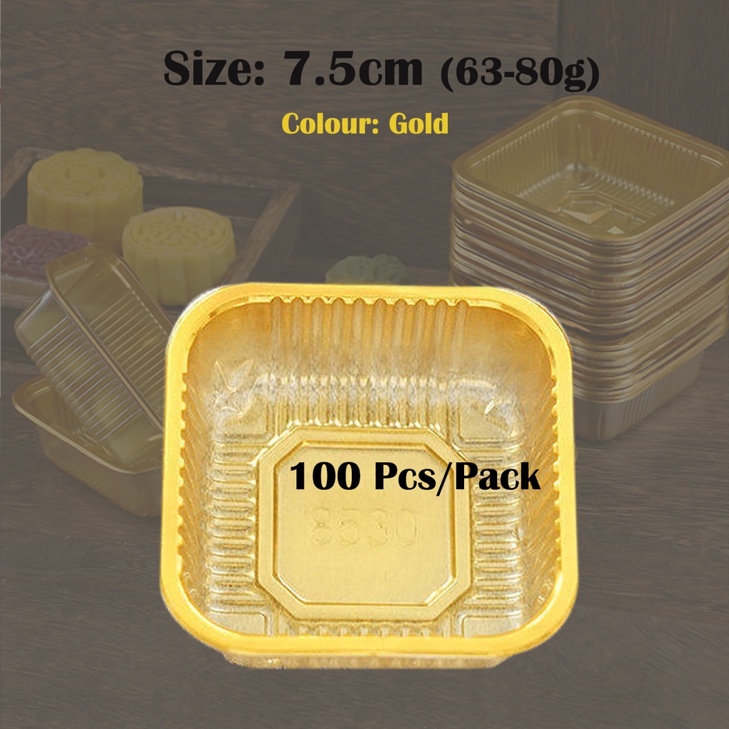 100 Pcs Mooncake Tray Stackable 50g/80g/100g Mooncake Seal Plastic Bag ...