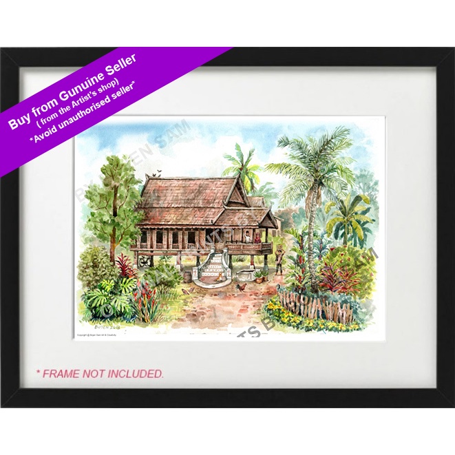 A4 PRINT PICTURE POSTER WALL ART CARD 大马怀旧水彩画 - WATER COLOR PAINTING ...