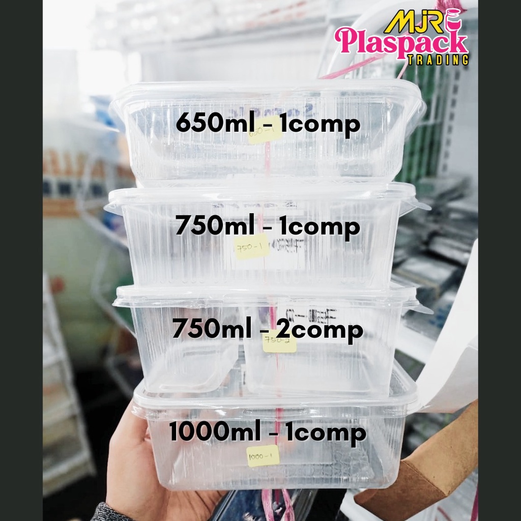 (Kotak) Disposable Plastic Container (Clear) 650ml 750ml 1000ml/ Bekas ...