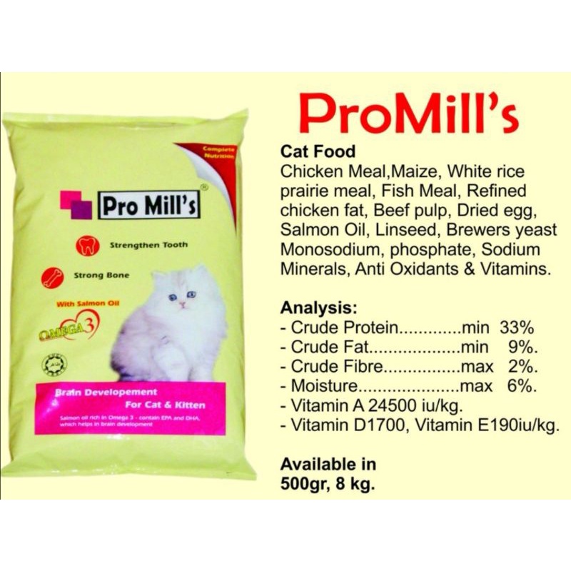 ProMill's Cat Food 8kg/Kitten & Adult (Salmon Oil) | Shopee Malaysia