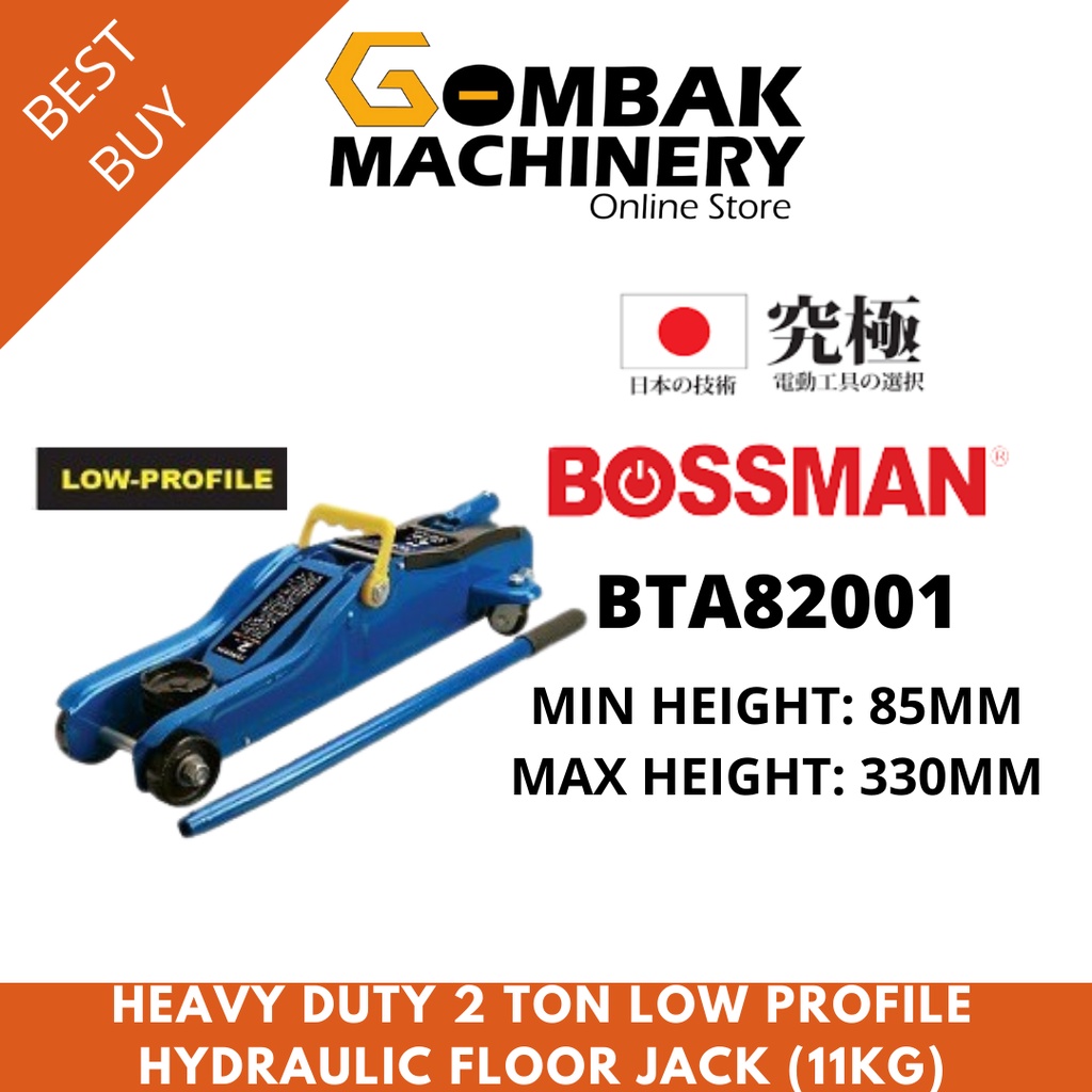 BOSSMAN BTA82001 Heavy Duty 2 Ton Low Profile Hydraulic Floor Jack (11 ...