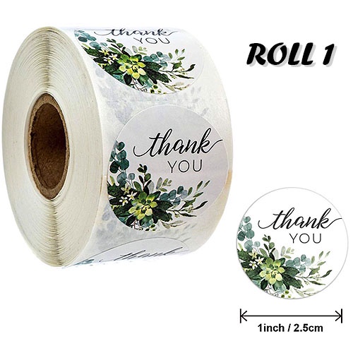 BC 60/120/500Pcs Thank You Sticker Flower Design Labels Food Gift For ...