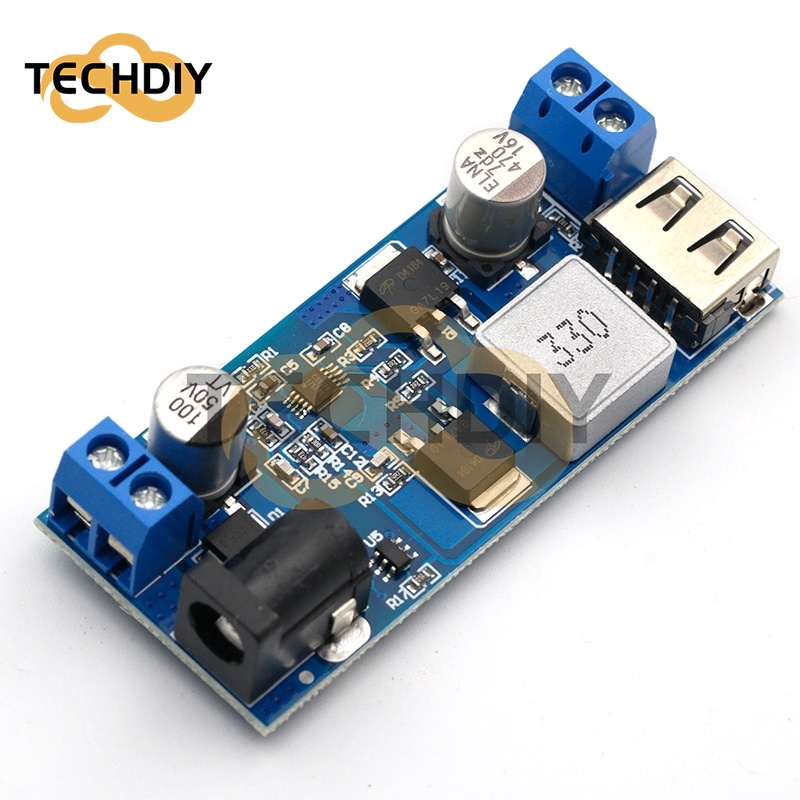 DC-DC 24V / 12V to 5V 5A step-down power converter lm2596s adjustable USB step-down charging ...