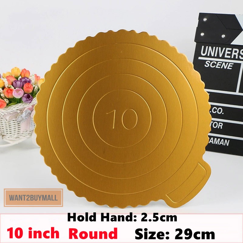 4“ 6“ 8” 10” 12“ Gold Round Square Mini Cake Dessert Mousse Plate Base ...