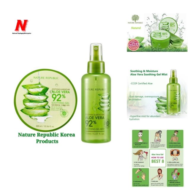Nature Republic ALOE VERA 92%Soothing & Moisture (Tube & Tab type ...