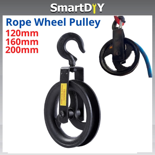 0.5 Ton Contractor Scaffolders Builders Hand Black Lifting Rope Wheel ...
