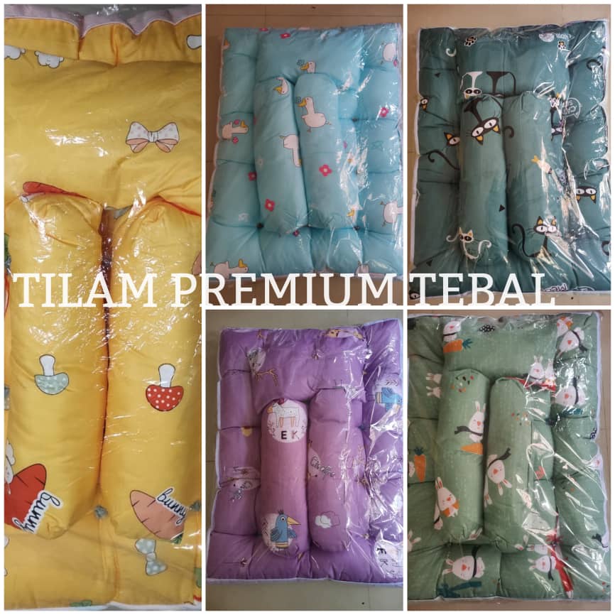 Tilam bayi baby cot saiz 95 x 65cm free bantal kepala dan dua bantal ...