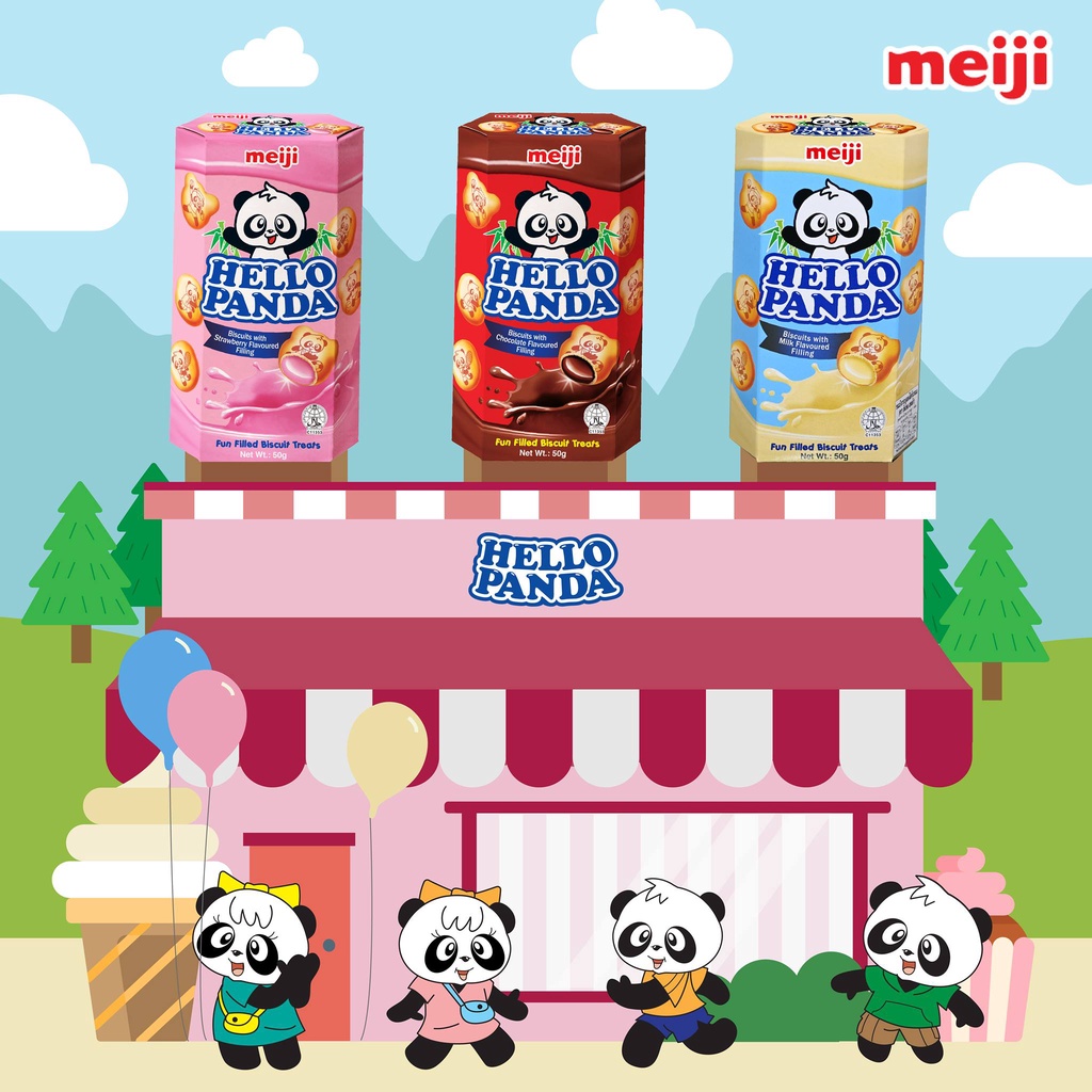 10x【Meiji Hello Panda】Family Pack#260g#Filled Biscuit#明治小熊饼 | Shopee ...