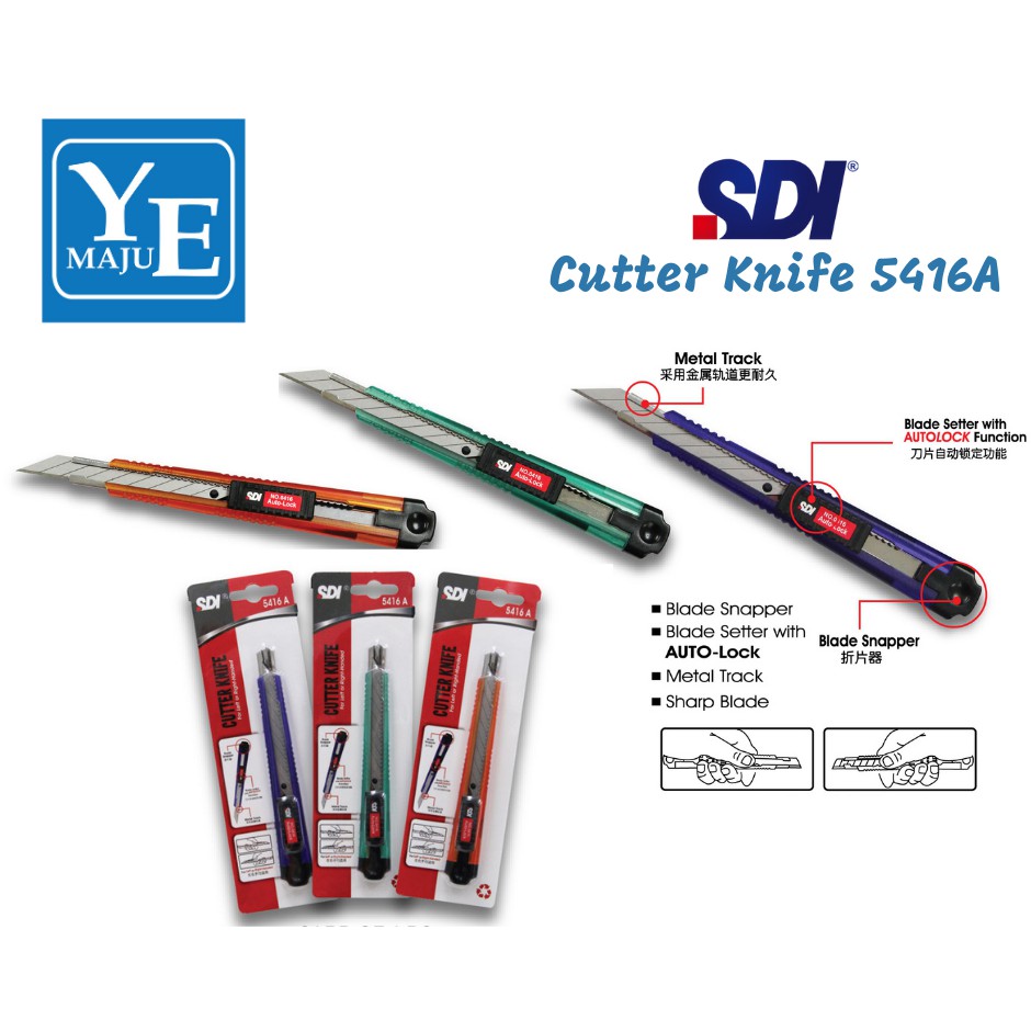 SDI Cutter Knife - For Left & Right Handed (5416A/5433A) | Shopee Malaysia