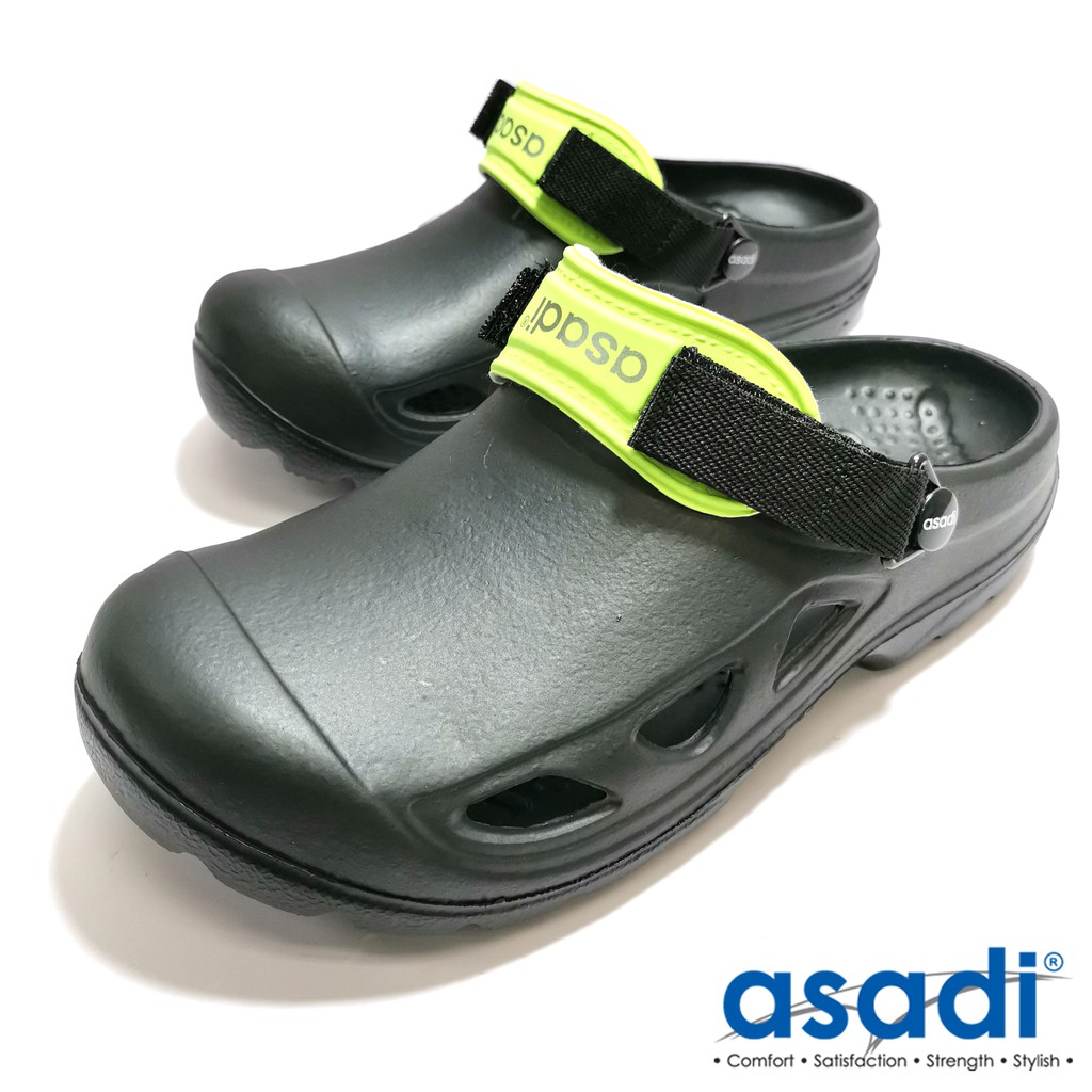 ASADI Unisex clog Sandals MJA1342 (Black)|kasut memancing kasut getah ...