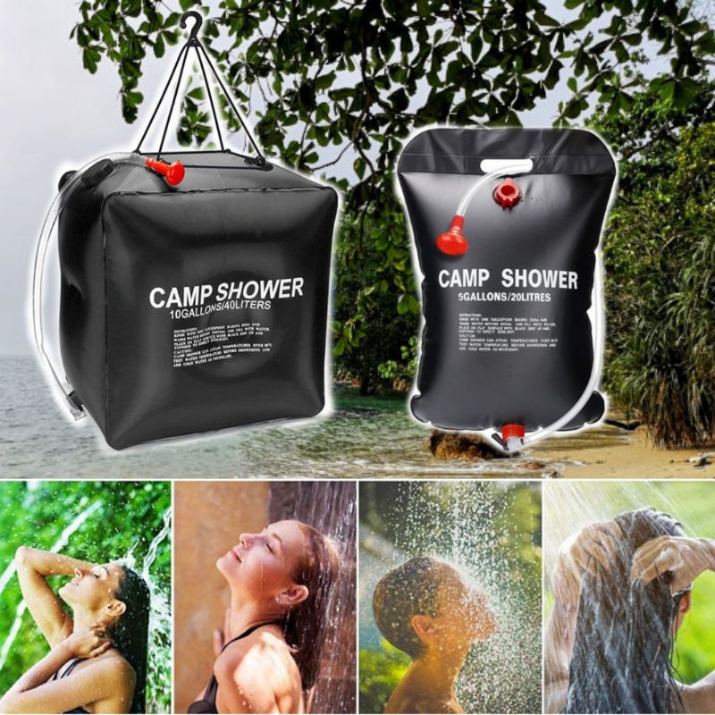 🔥20L/40L Foldable Shower Bag PVC Water Storage Bag Outdoor Picnic BBQ ...
