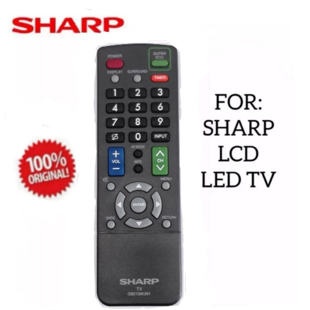 SHARP( Original)TV/LED/LCD Remote Control Replacement (GB215WJN1 ...