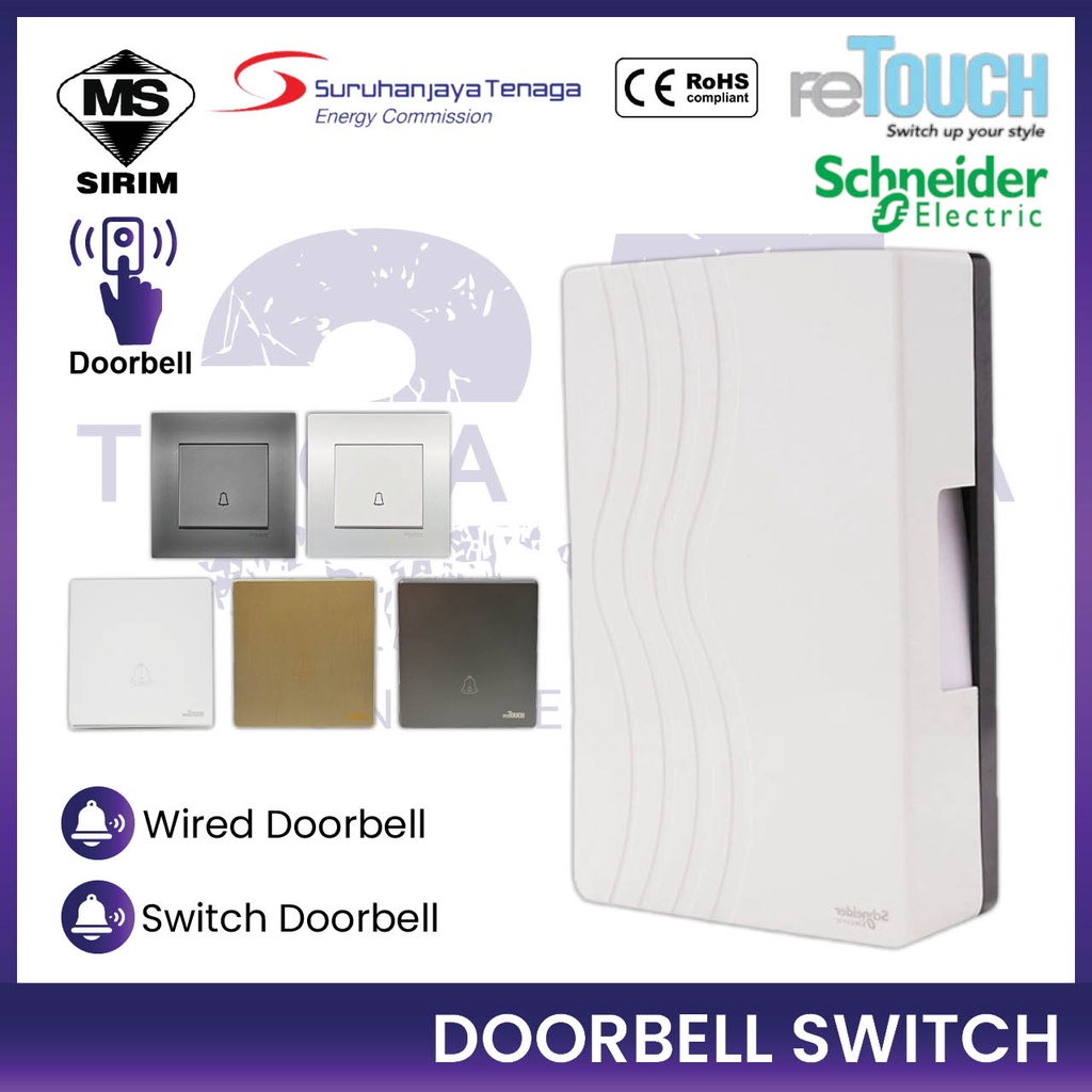 Schneider Doorbell 99AC Door Bell 240V Wiring Loceng Ding Dong Wired ...