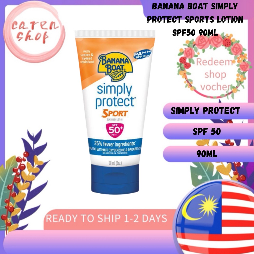 Banana Boat Simply Protect Sports Lotion SPF50 90ml (G) | Shopee Malaysia