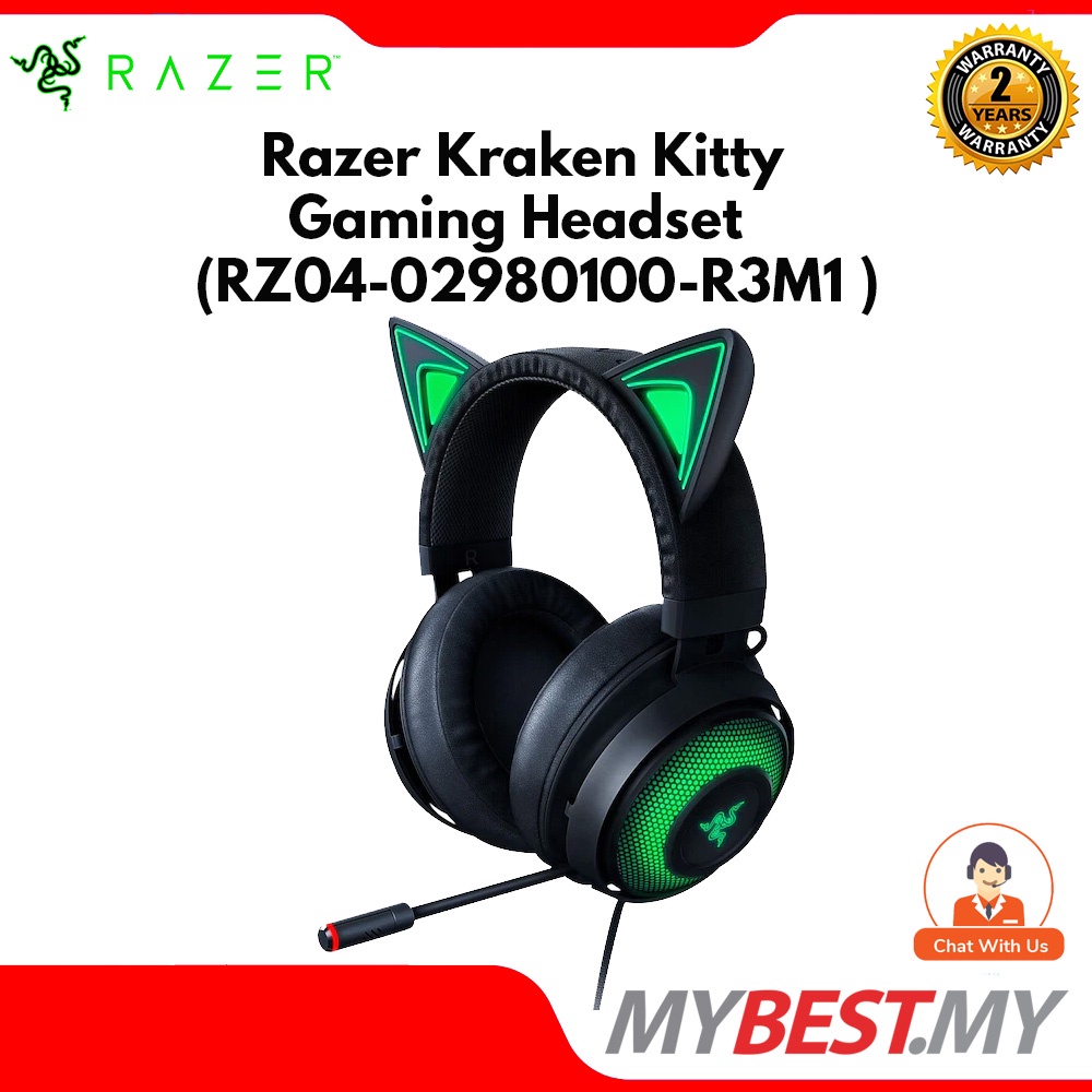 Razer Kraken Kitty - Black RZ04-02980100-R3M1 (Chroma Kitty Ears ...