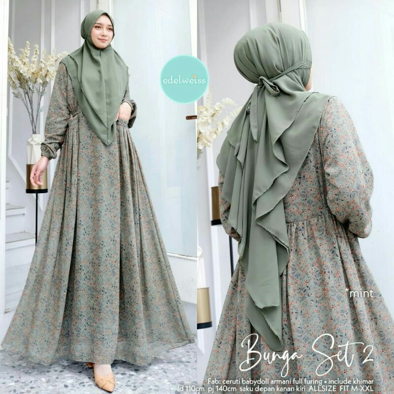 FLOWER Maxi dress Set (dress & creamar) | Shopee Malaysia