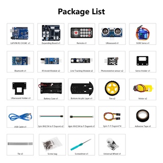 LAFVIN 2WD Smart Robot Car Chassis Kit for Arduino R3 with Tutorial DIY ...