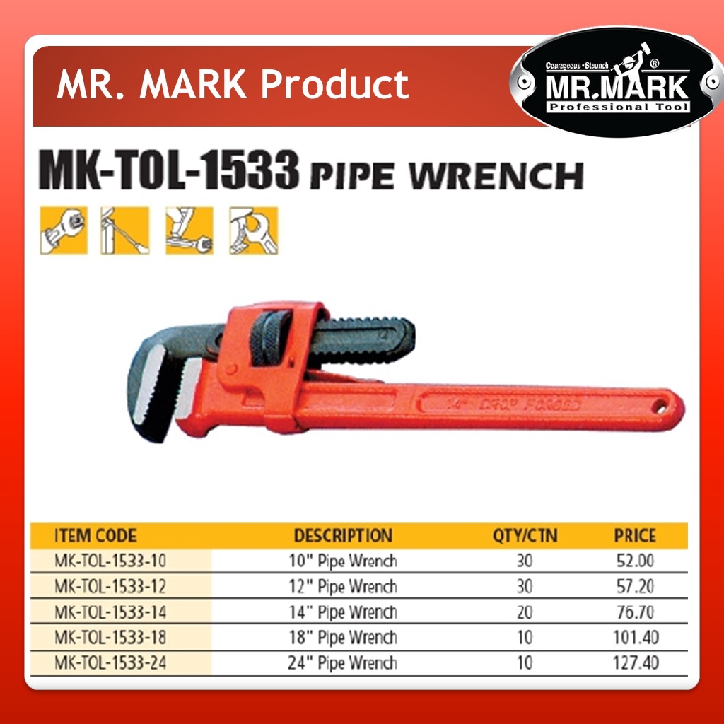 MK-TOL-1533 MR MARK PIPE WRENCH | Shopee Malaysia