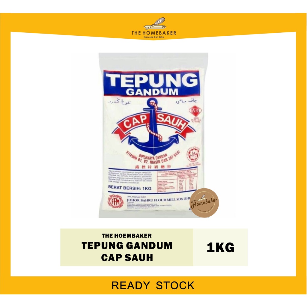 Tepung Gandum Cap Sauh 1kg / Wheat Flour / 中筋面粉 特级面粉 / Halal ...