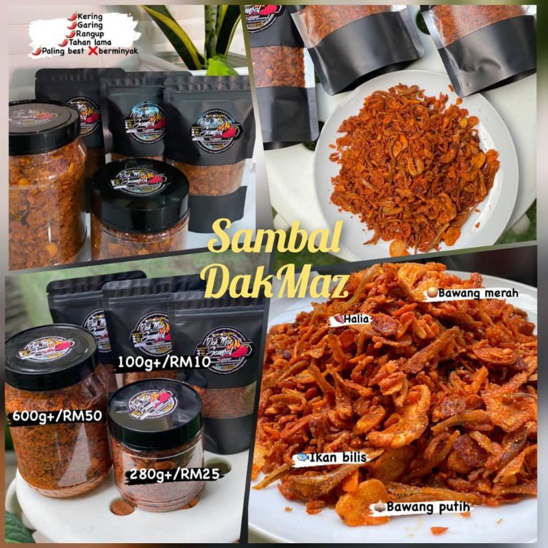 [Balang 600g] Dak Maz Sambal Ikan Bilis Bawang Goreng Crispy | Shopee Malaysia