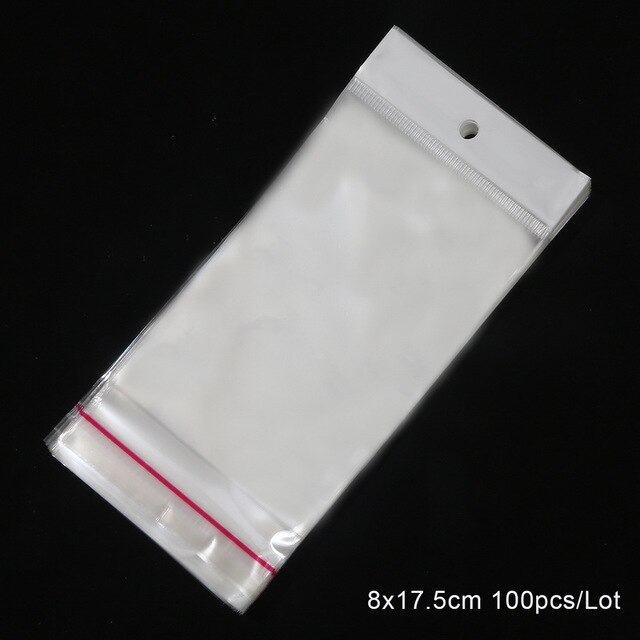 100Pcs Transparent Self Adhesive Seal Plastic Storage Bag OPP Pack Bag ...