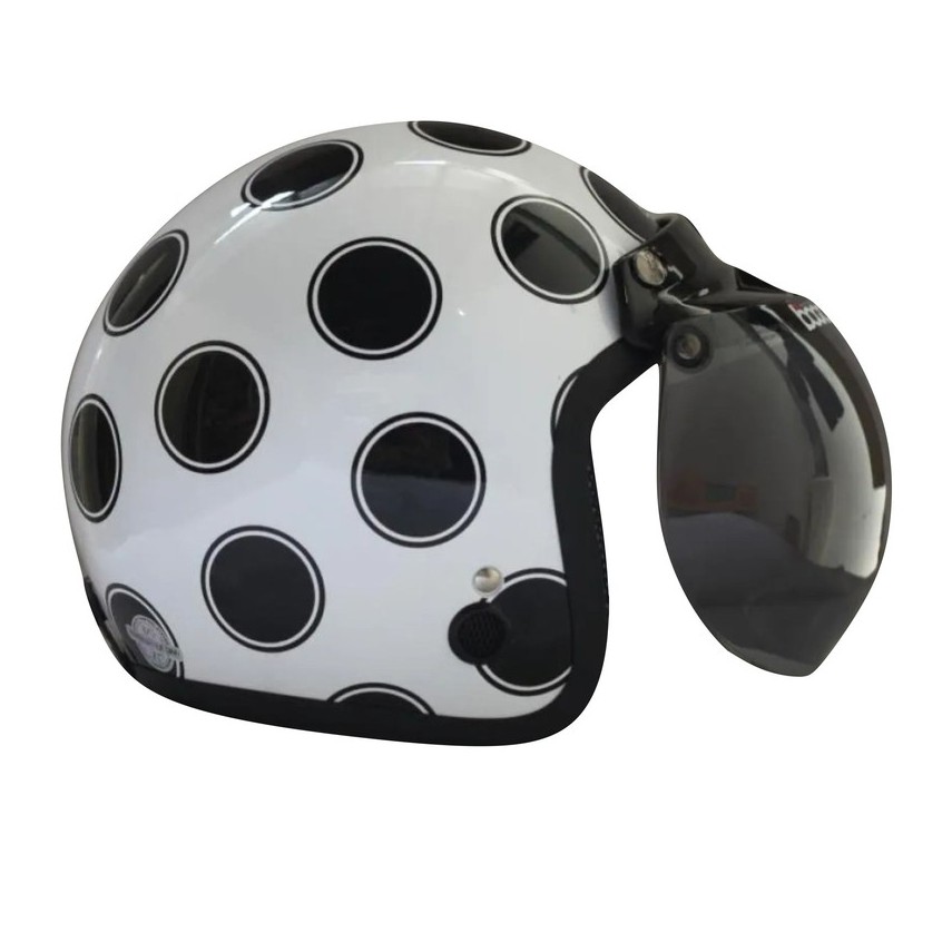 Bogo Helmet / Retro Helmet / Igloo Moon White Black Helmet (Free Helmet ...