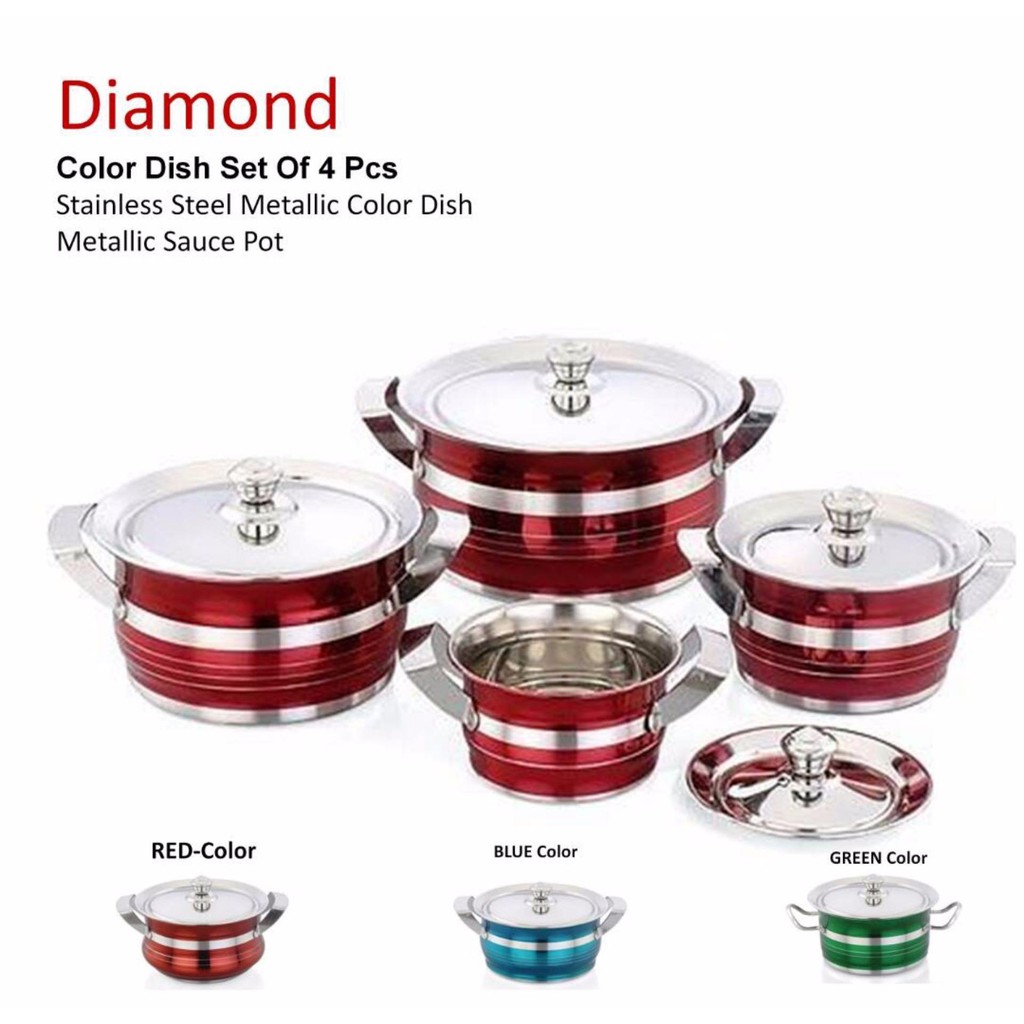 DIAMOND METALLIC COLOUR DISH SET | Shopee Malaysia