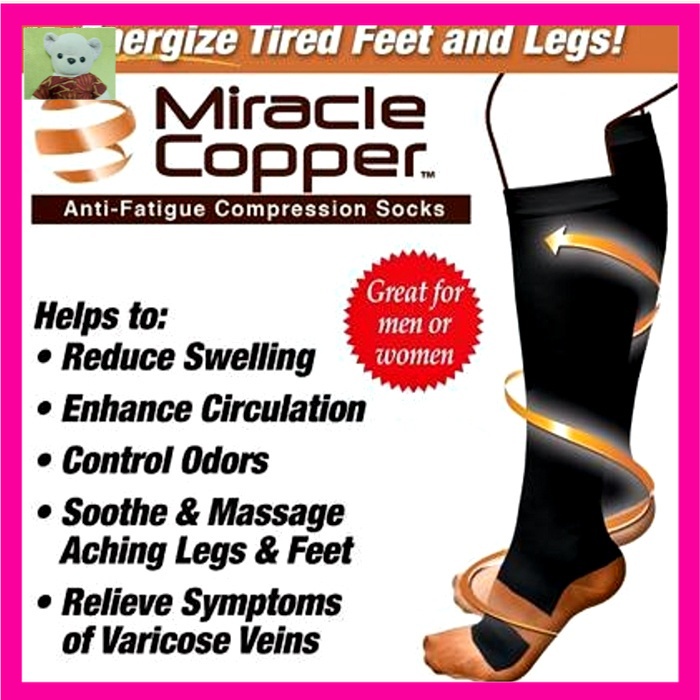 Comfortable Relief Soft Unisex Miracle Copper Anti-Fatigue Compression ...